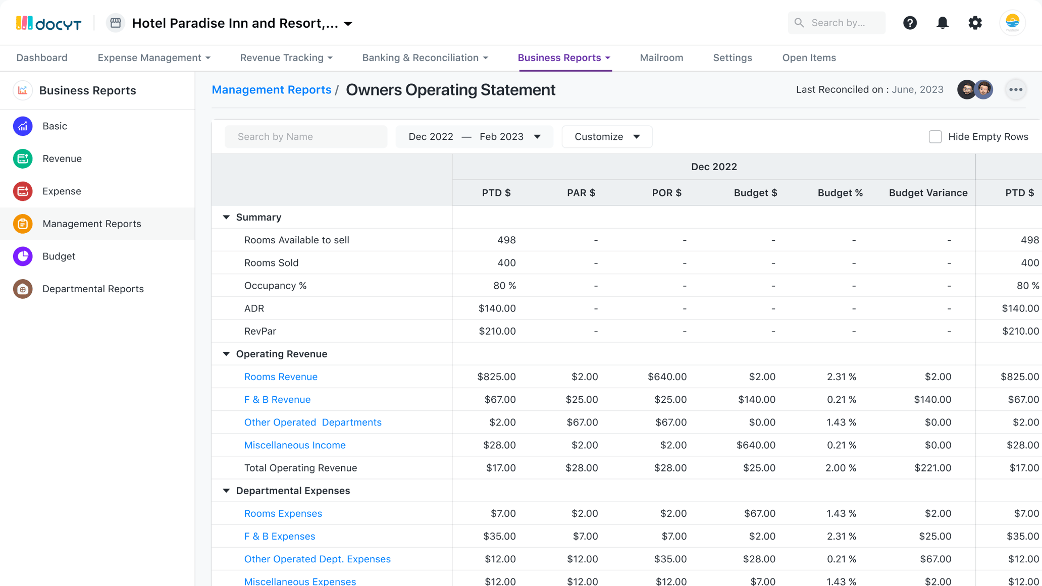 Adding 'Budget' Columns to the First Level of Drill Down