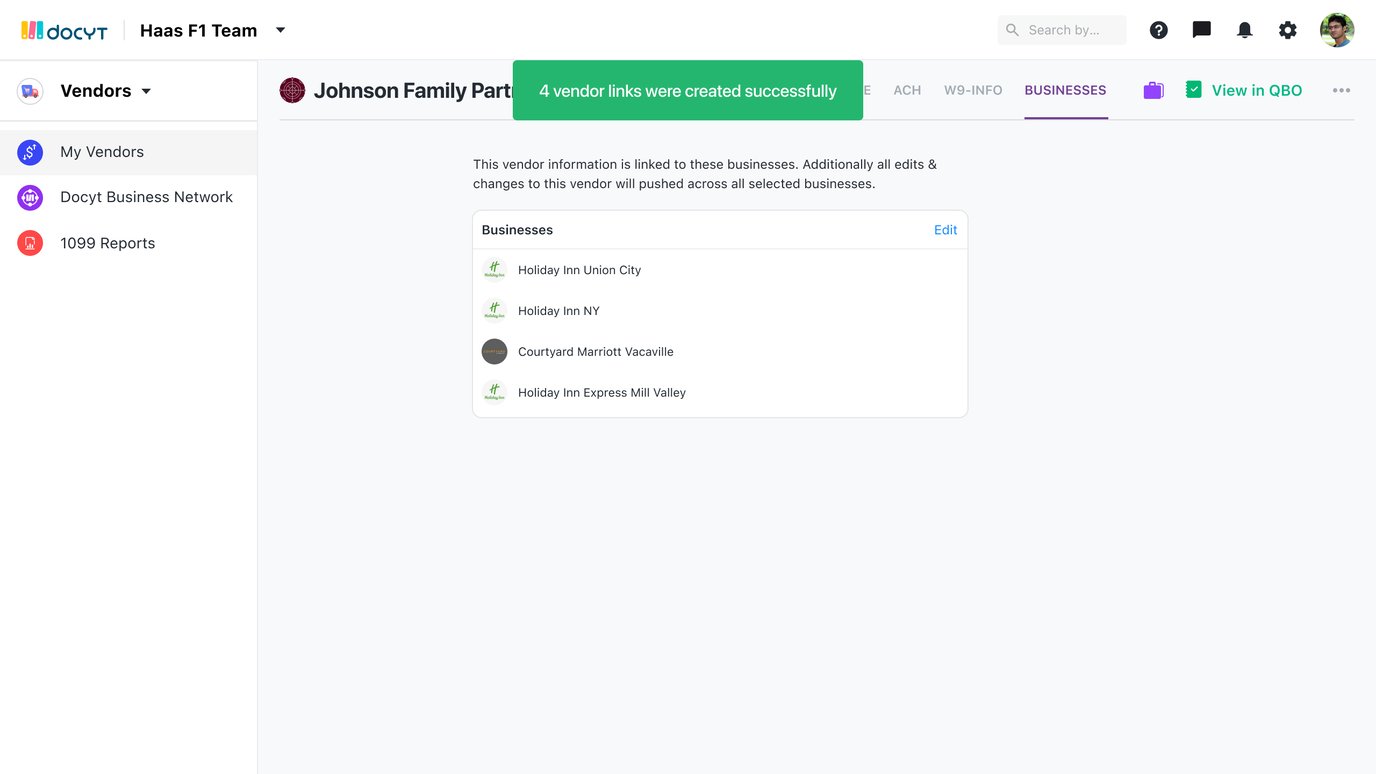 New: Bulk Add a Vendor to Multiple Businesses