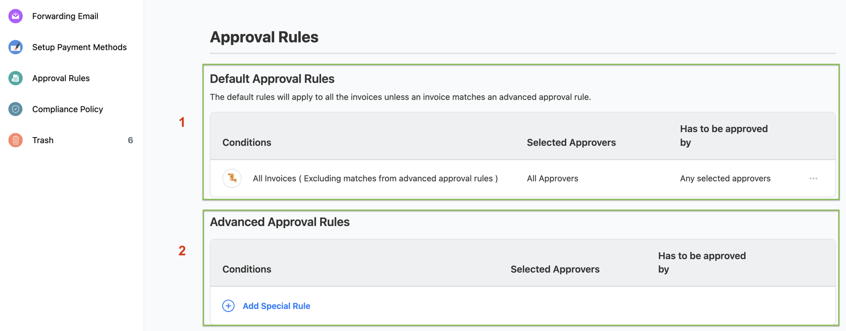 Accounts Payable Approval Settings