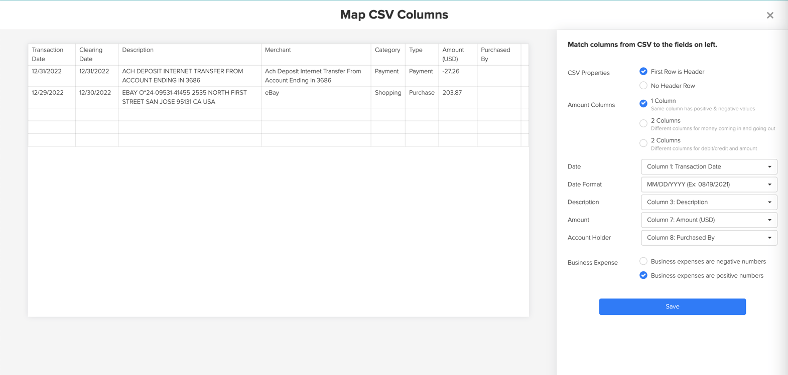How to Manually Import Banking Transactions in Docyt via a CSV File of ...