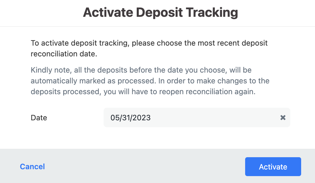 Deposit Tracking in Docyt Revenue Center