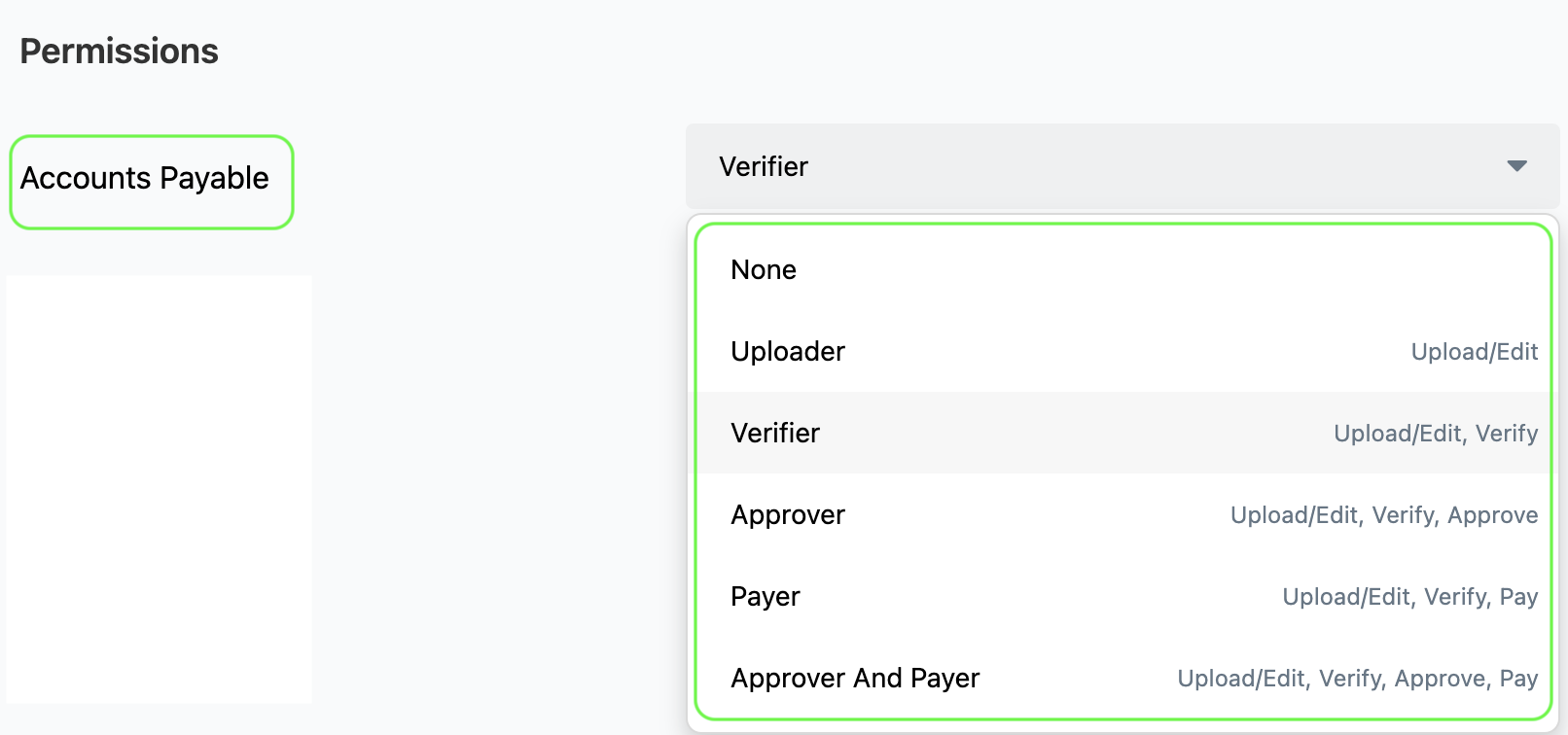 Accounts Payable Access & Permission