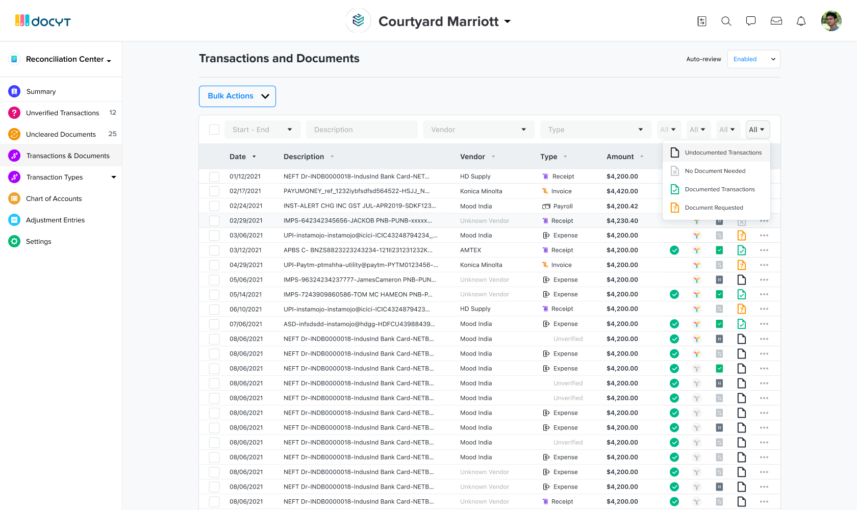 Understanding the New Document Icon Colors in the Reconciliation Center