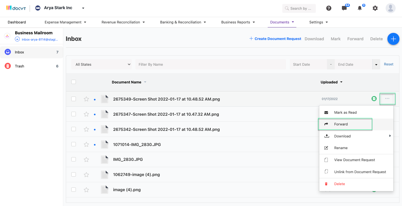 How do I Forward a Bank Statement from the Business Mailroom to the ...