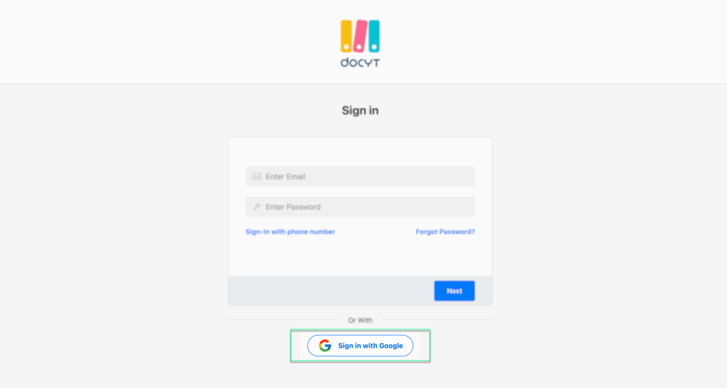 Sign in with Google